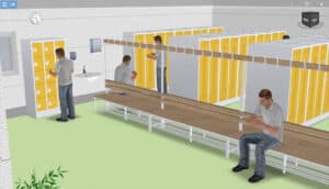 Planning and visualizing sanitary facilities in a factory | visTABLE®
