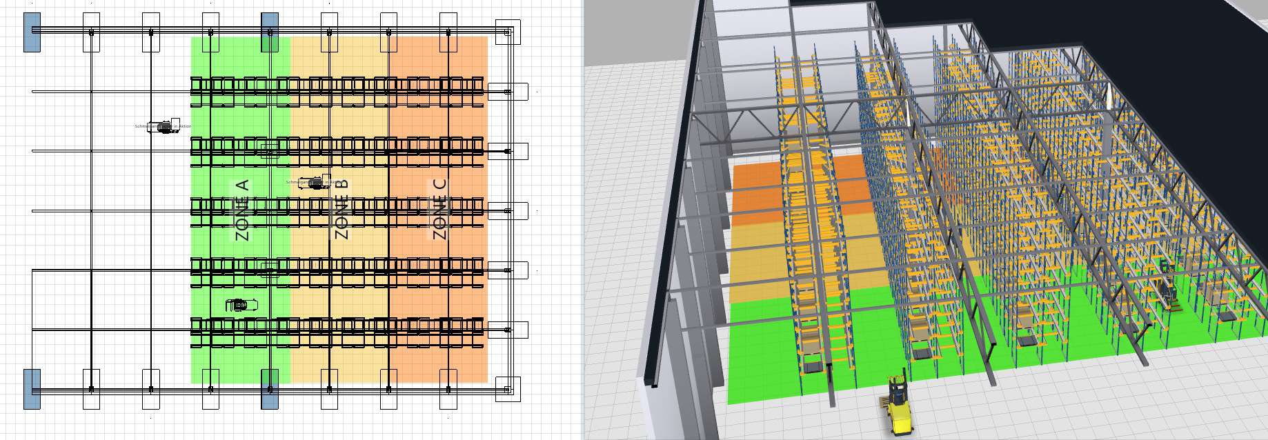 How to integrate industrial racking into warehouse planning? | visTABLE®